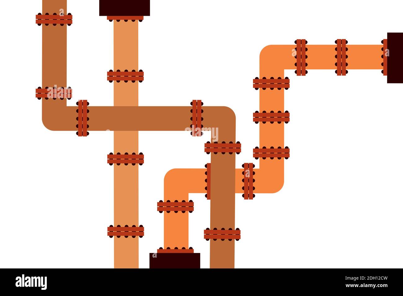 System of pipeline and pipes - infrasture of supply. Gasoline, oil ...