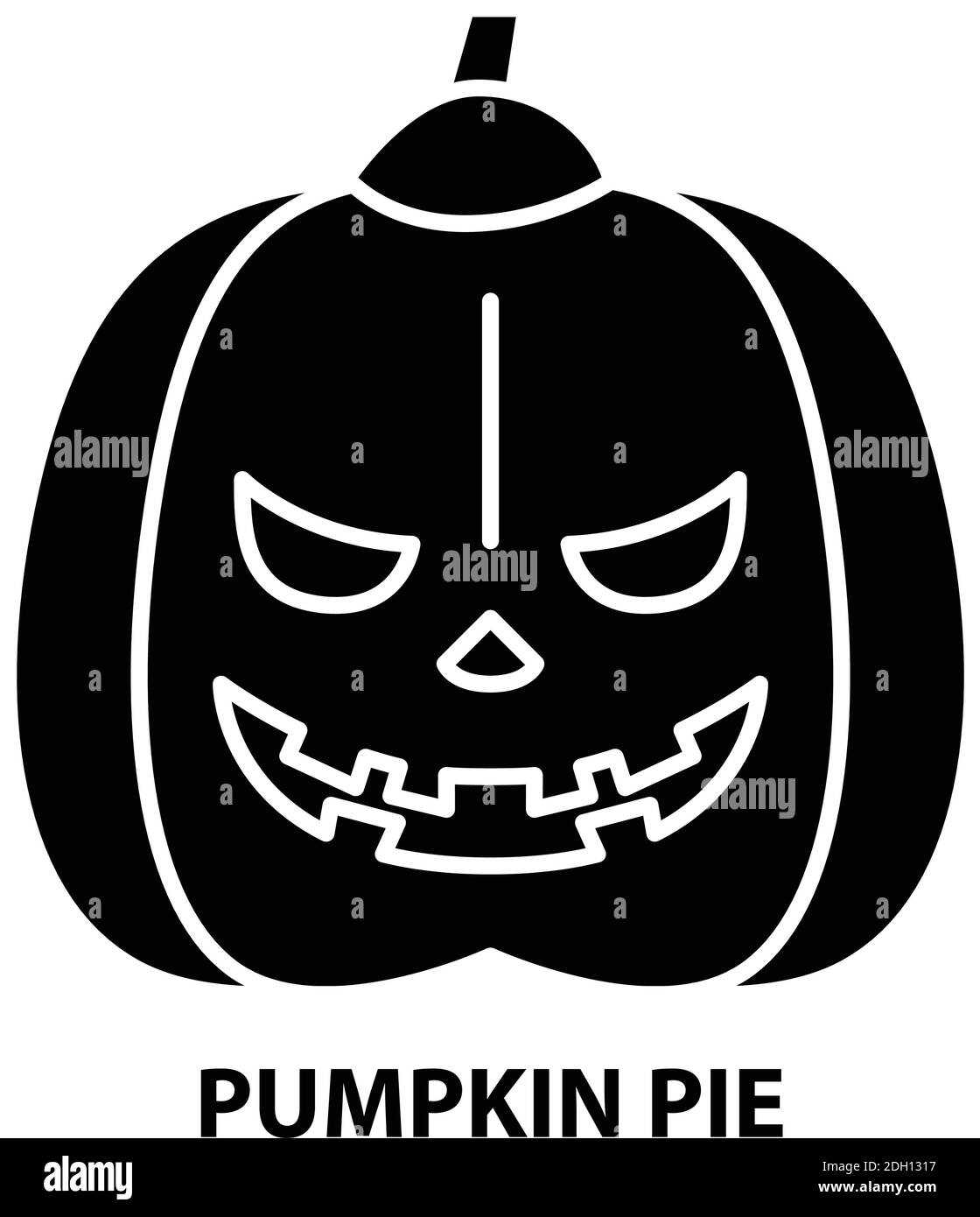 pumpkin pie icon, black vector sign with editable strokes, concept ...