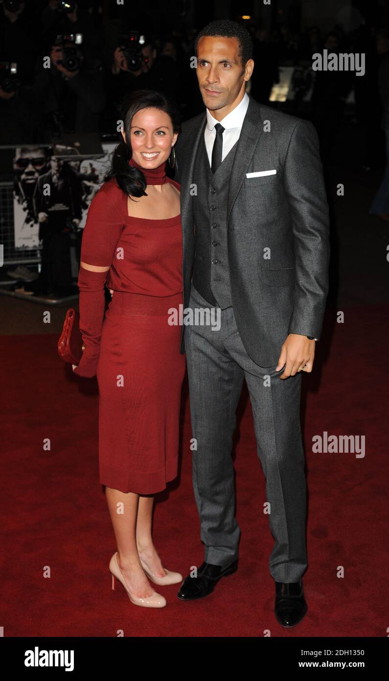 Rio Ferdinand and wife Rebecca Ellison at the premiere for Dead Man ...