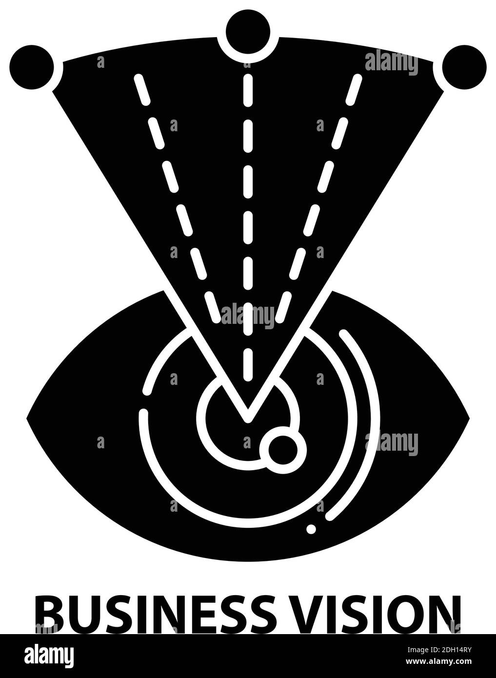 business vision symbol icon, black vector sign with editable strokes ...
