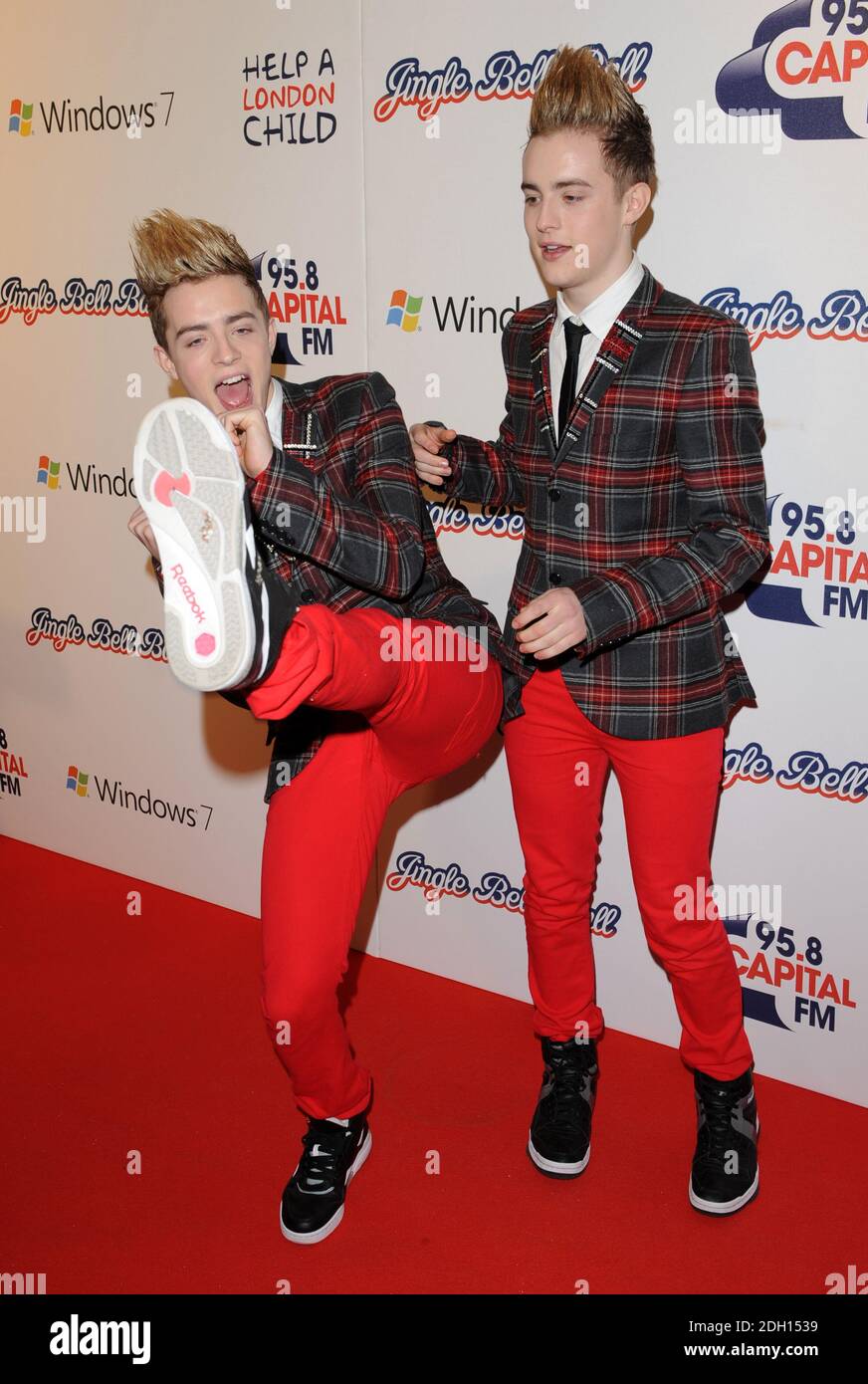 **EDITORIAL USE ONLY** John and Edward Grimes, aka Jedward, in the ...