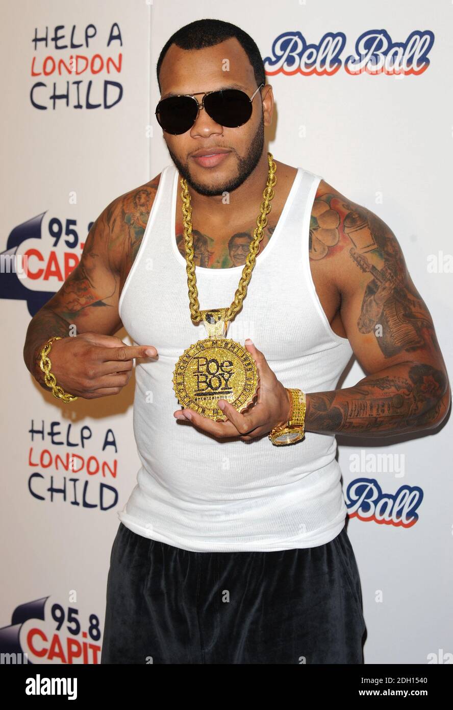 **EDITORIAL USE ONLY** Flo Rida in the press room of Capital FM's ...