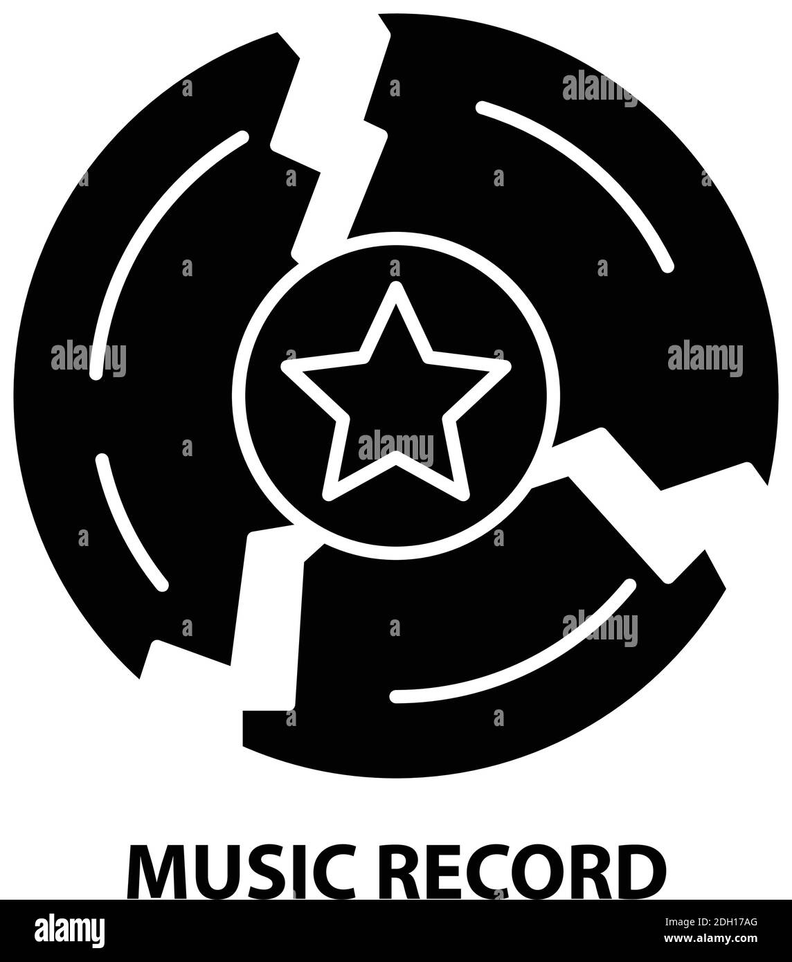 music record icon, black vector sign with editable strokes, concept ...