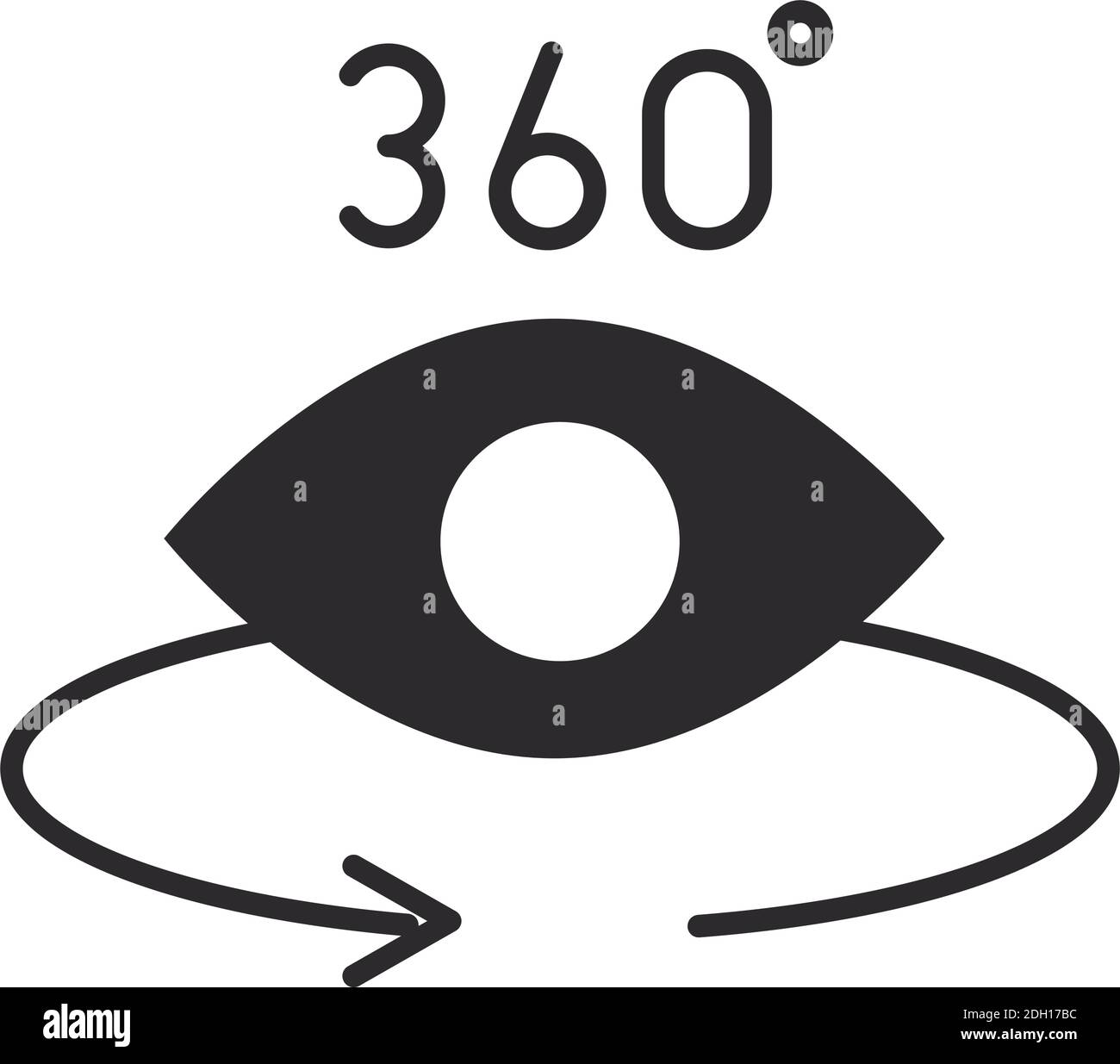 augmented reality eye with rotating arrow and 360 degree vector ...