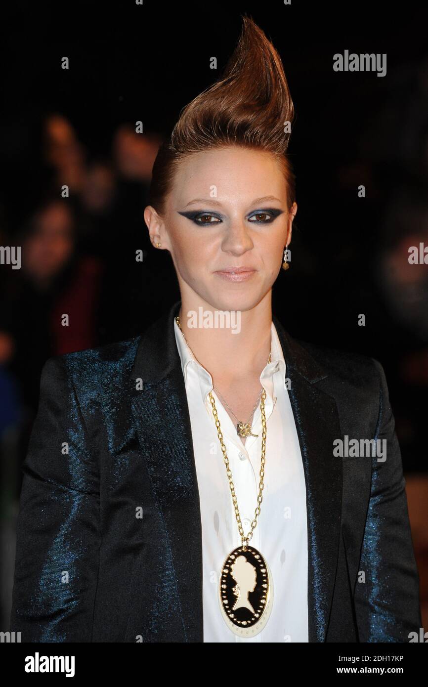 Elly Jackson of La Roux arriving at The Brit Awards 2010 at Earls Court ...