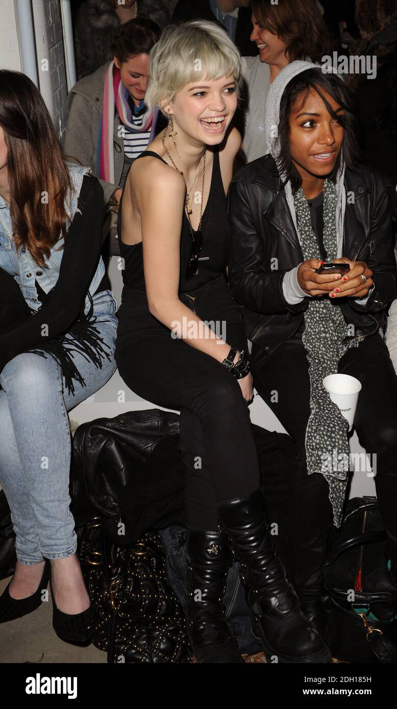 Pixie Geldof attends the Unique catwalk show during London Fashion Week ...