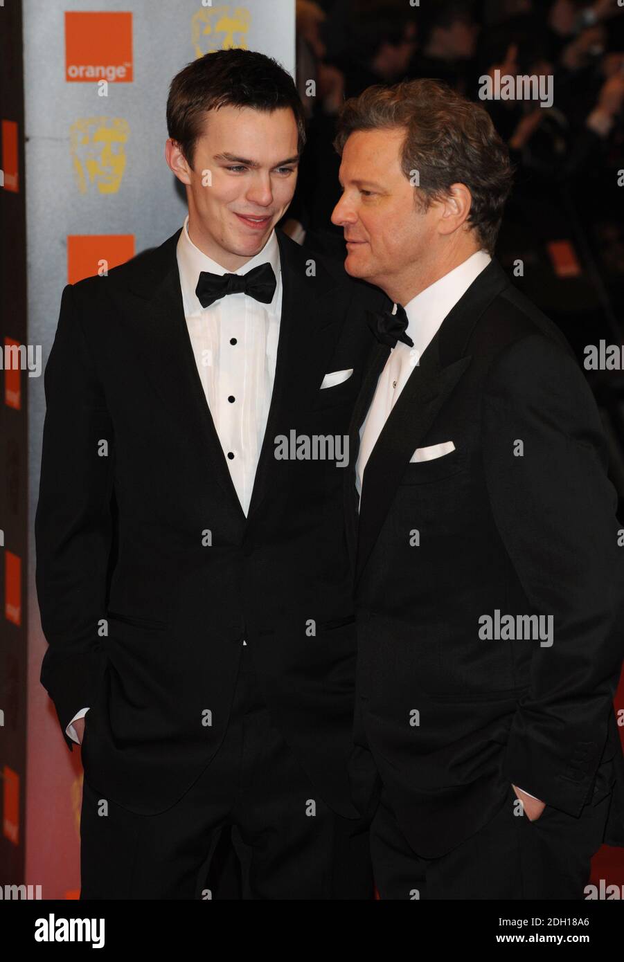 Nicholas Hoult and Colin Firth arriving at the Orange British Academy ...