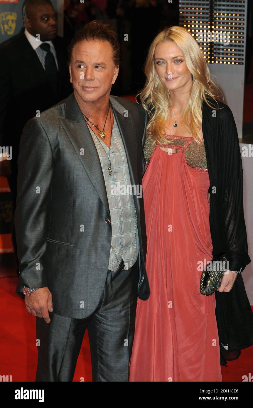 Mickey Rourke and girlfriend Elena Kuletskaya arriving at the Orange ...