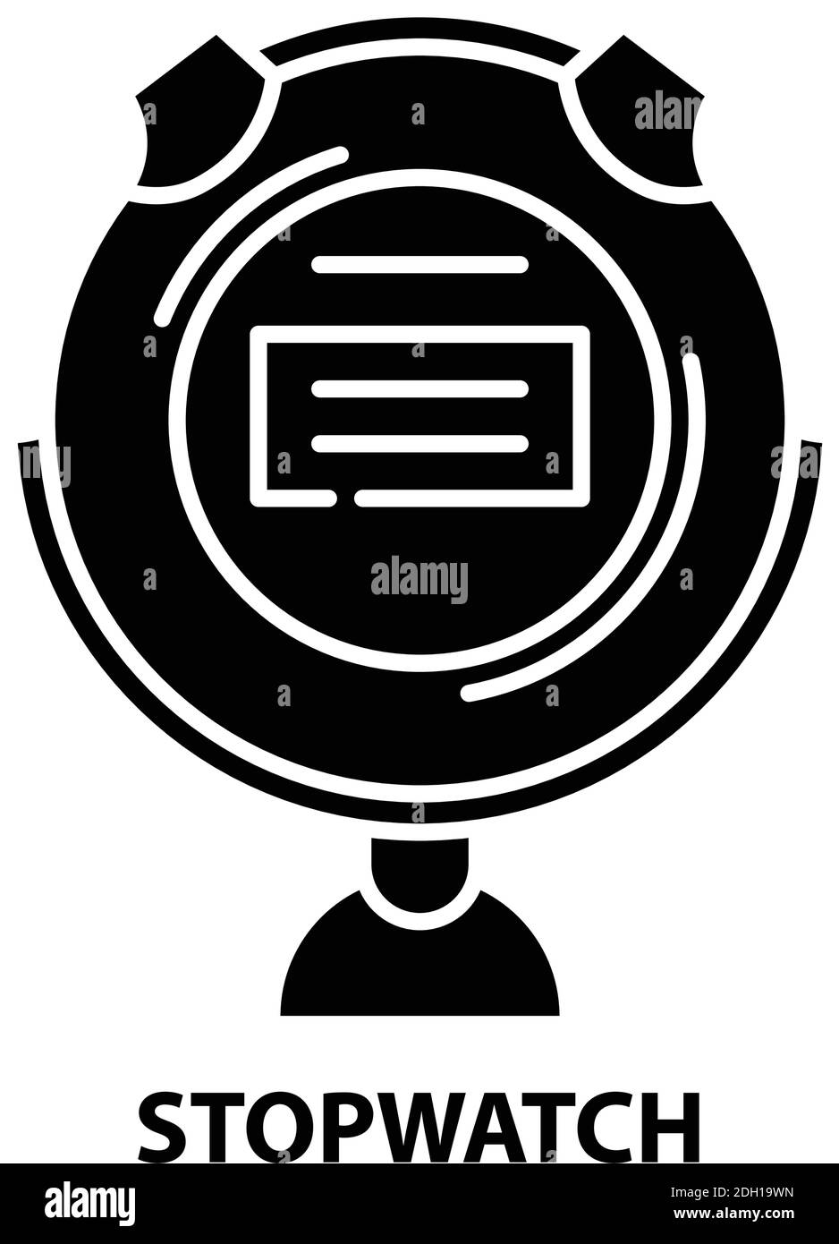 stopwatch symbol icon, black vector sign with editable strokes, concept ...