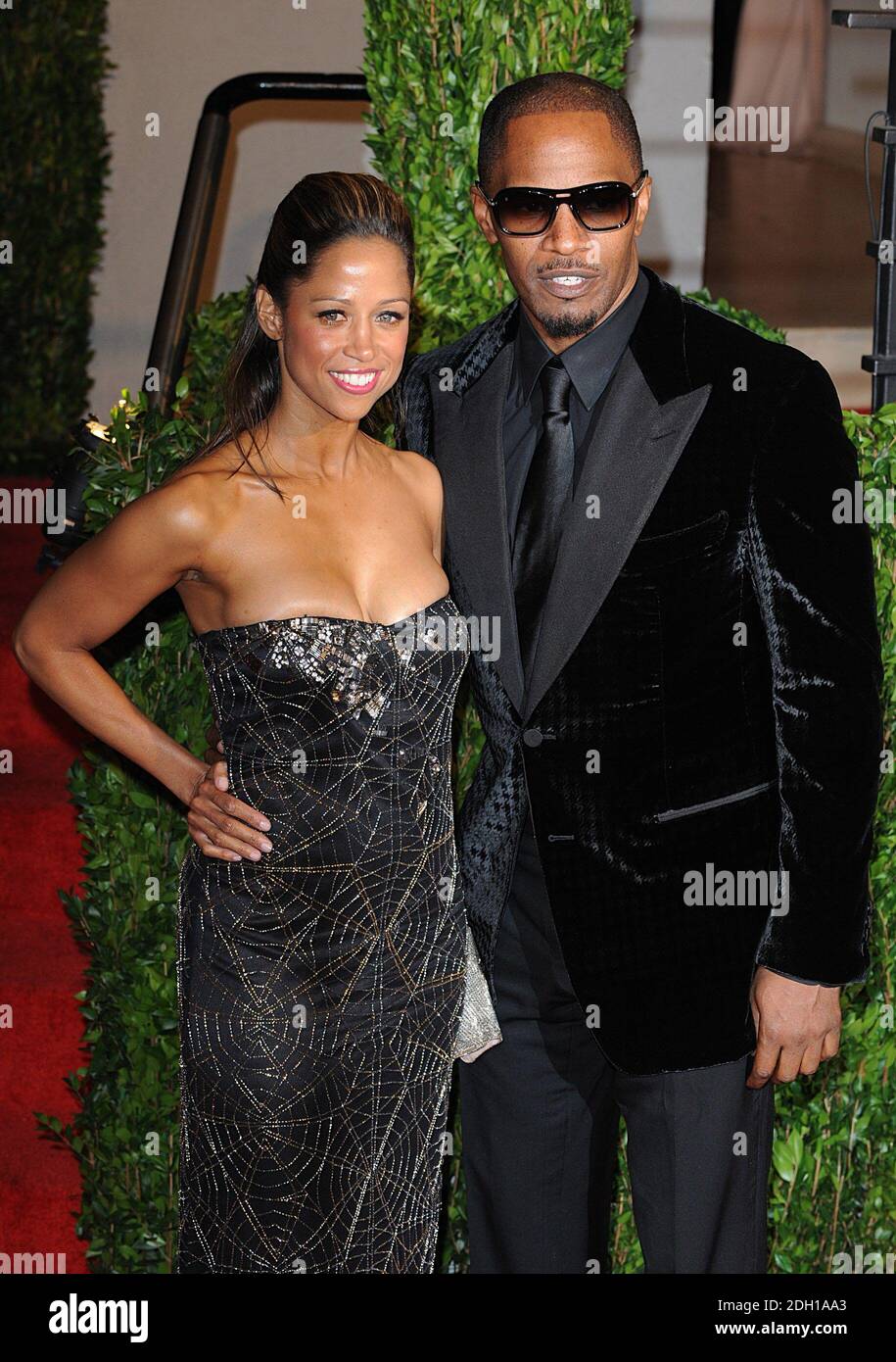 Stacey Dash and Jamie Foxx arriving at the Vanity Fair Oscar Viewing ...