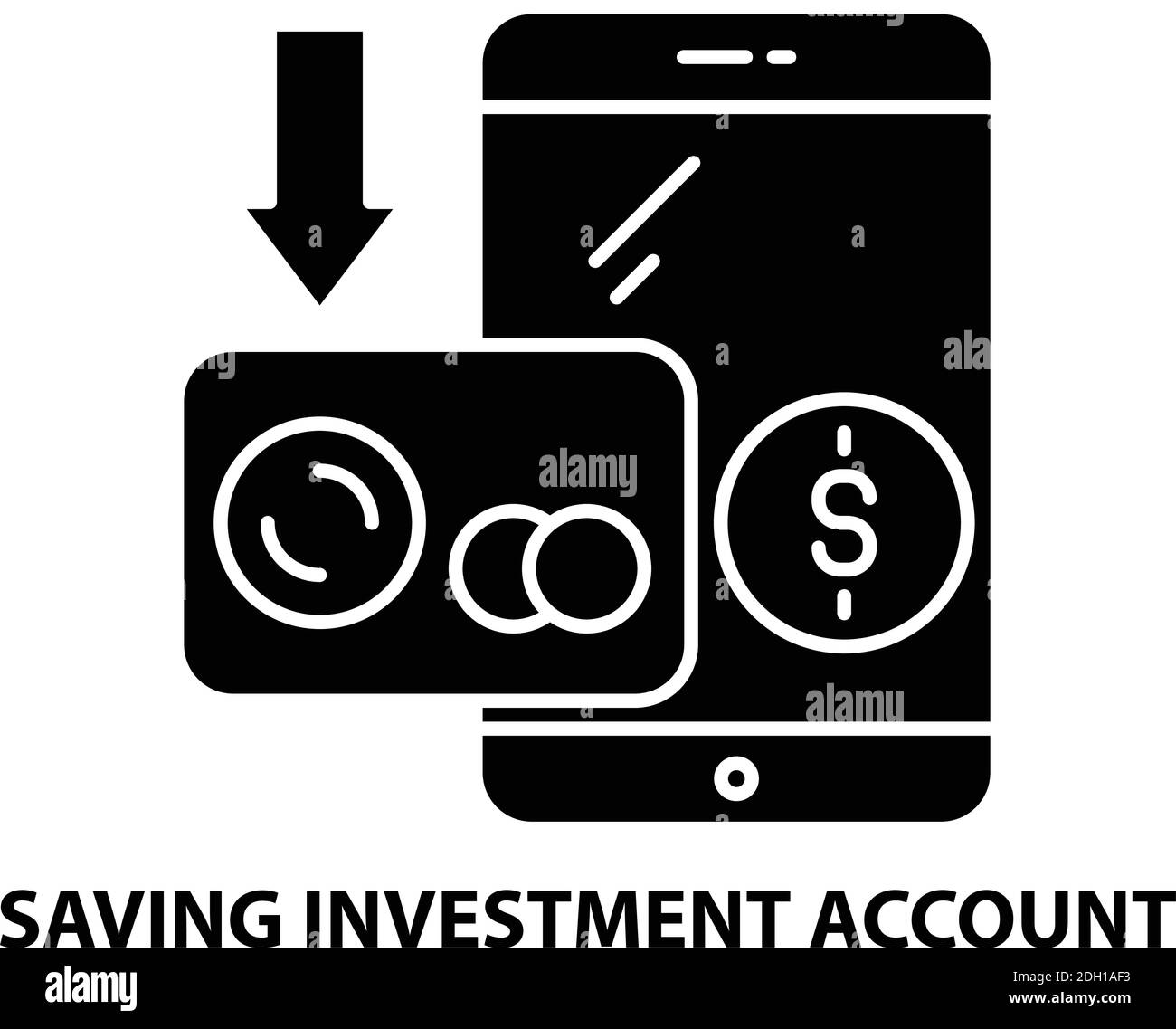 saving investment account icon, black vector sign with editable strokes ...