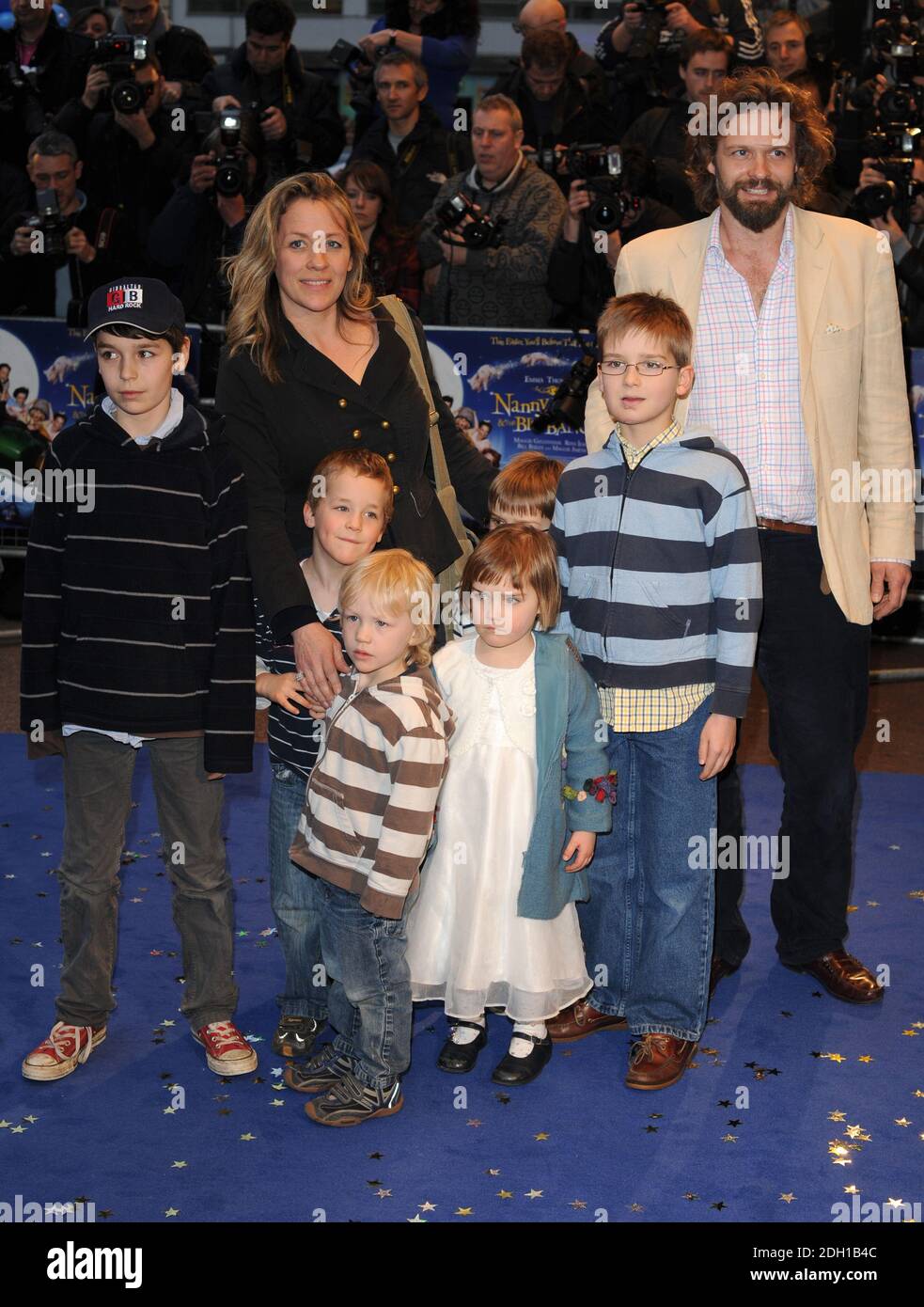 Sarah Beeny and family arriving at the World Premiere of Nanny McPhee ...