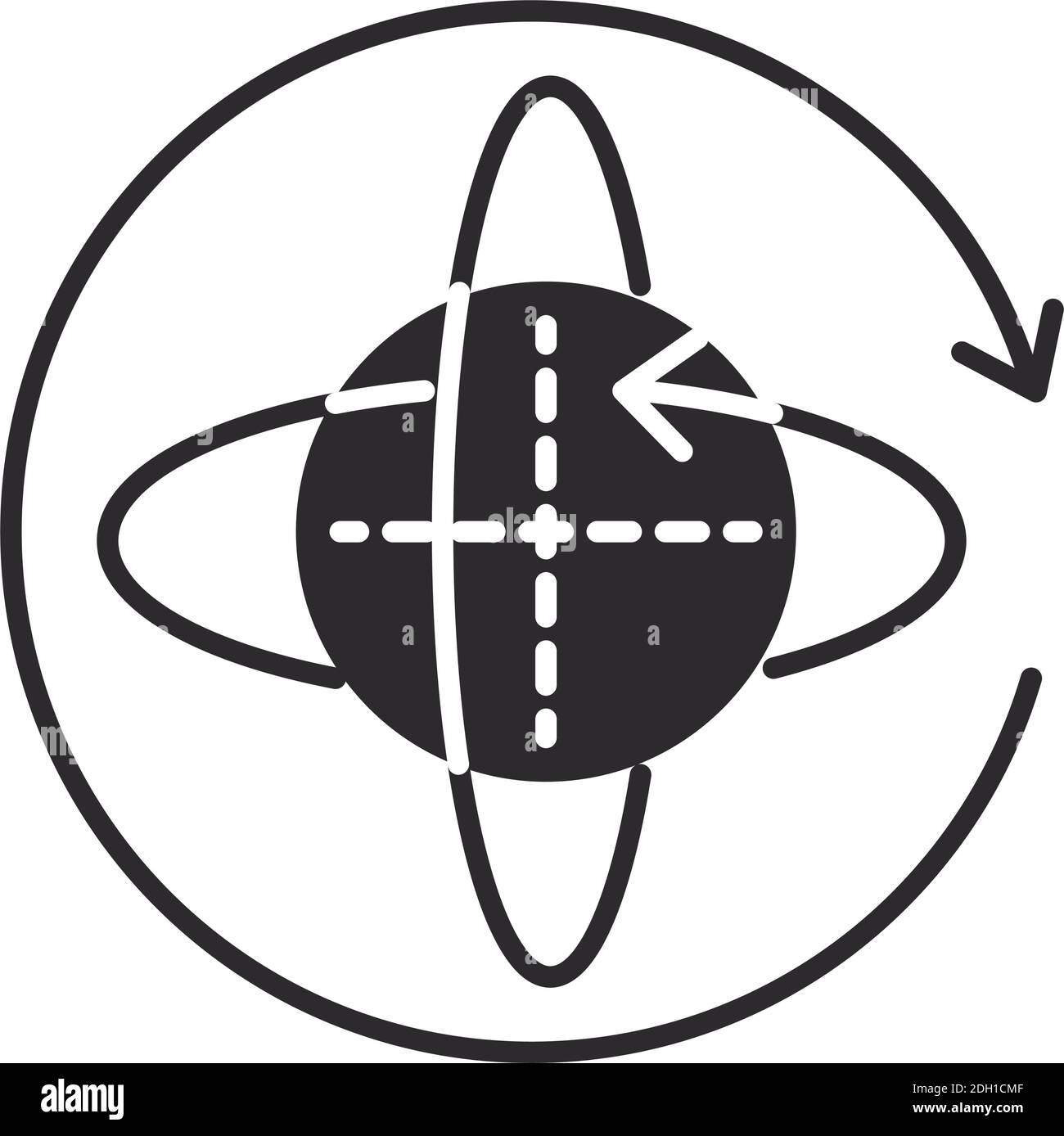 augmented reality 360 degree rotation axis vector illustration ...