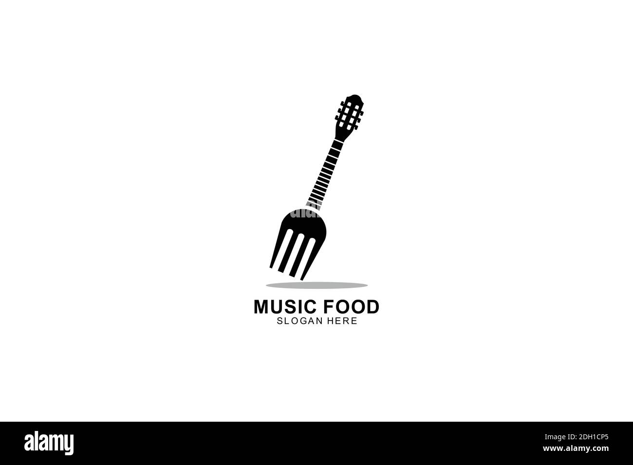 guitar and fork logo template design. symbol illustration Stock Vector ...