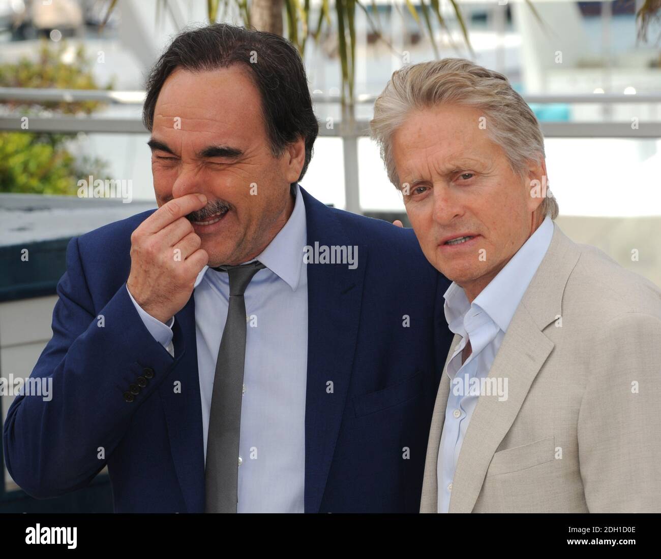 Oliver Stone and Michael Douglas at the photocall for new film Wall ...