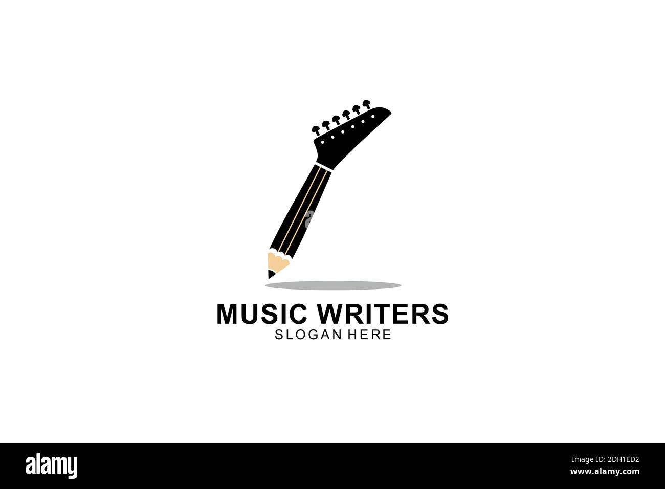pen and guitar logo symbol for guitar classic Stock Vector Image & Art ...