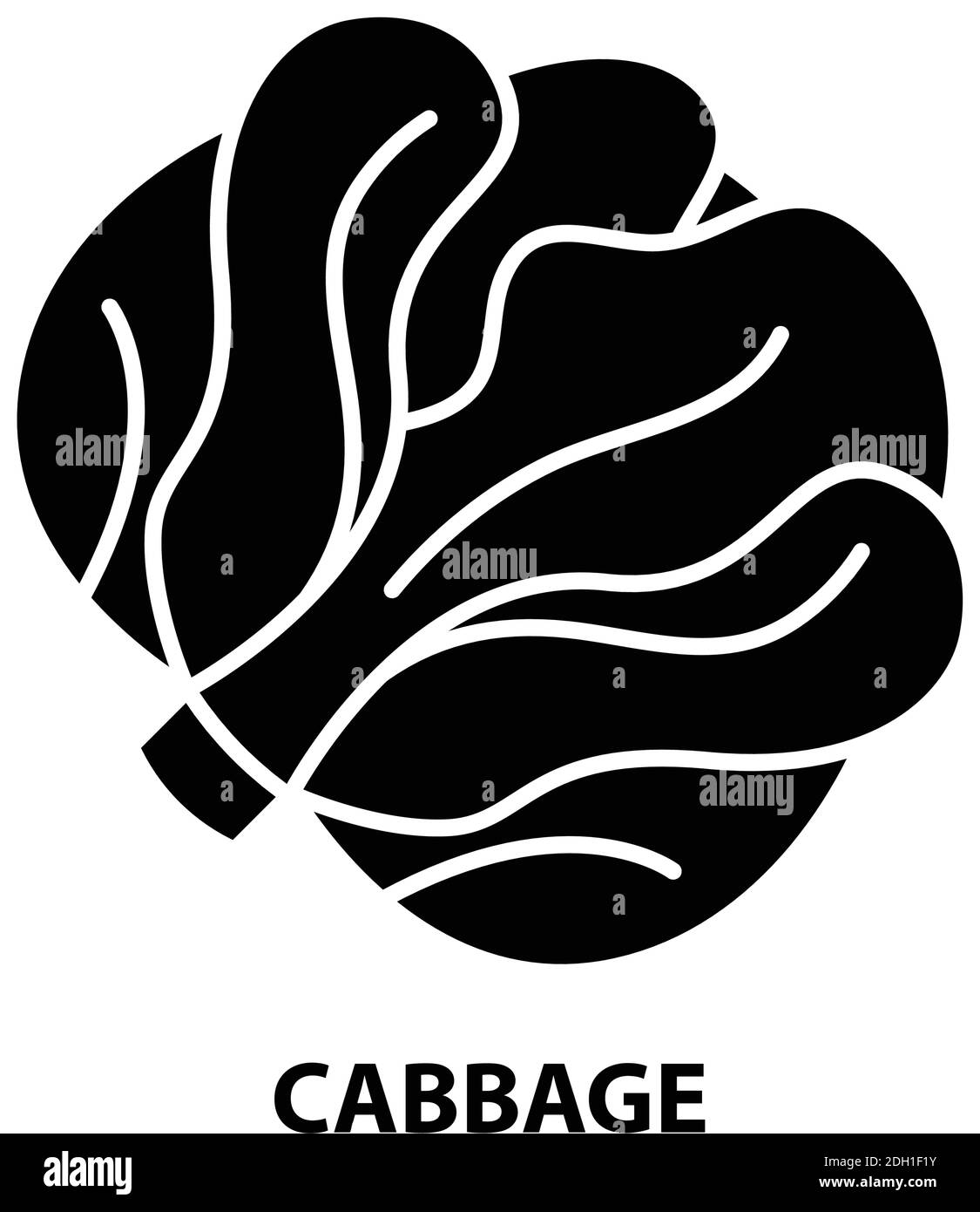 cabbage symbol icon, black vector sign with editable strokes, concept ...