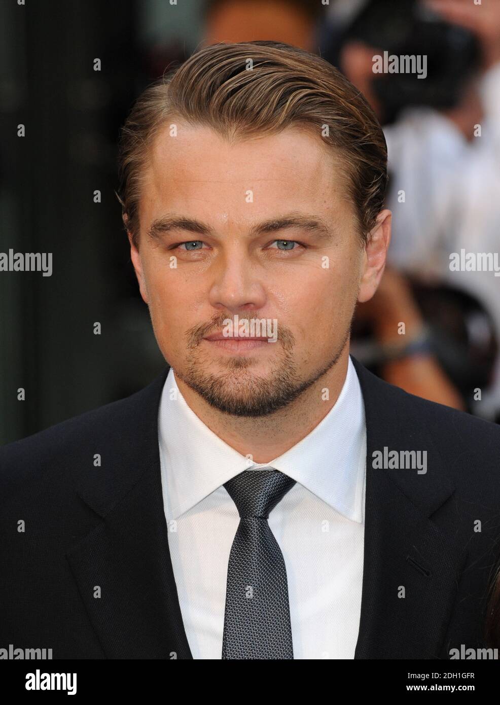 Leonardo DiCaprio arriving at the World Premiere of Inception, Odeon ...