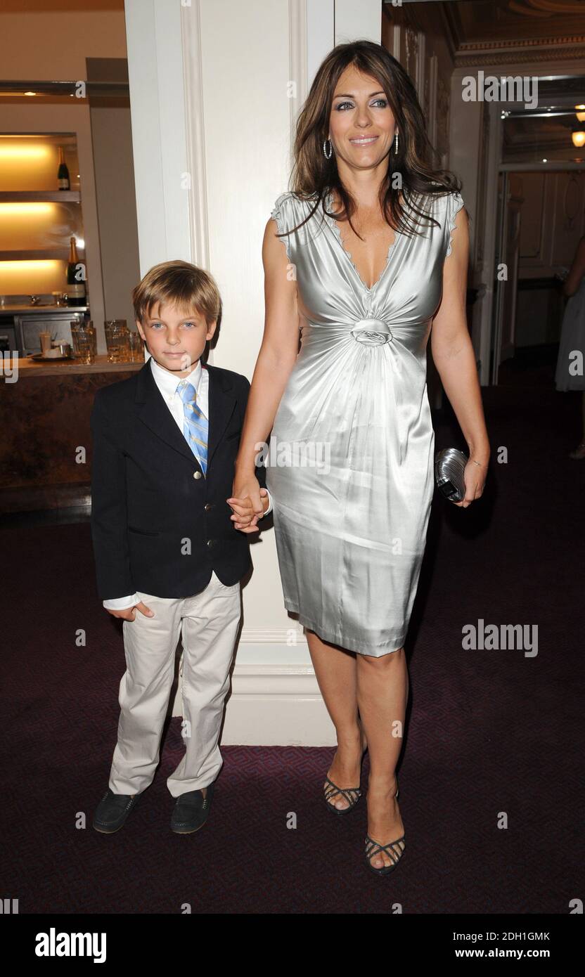 Elizabeth Hurley and son Damian arriving at YOTA's sponsored launch of ...