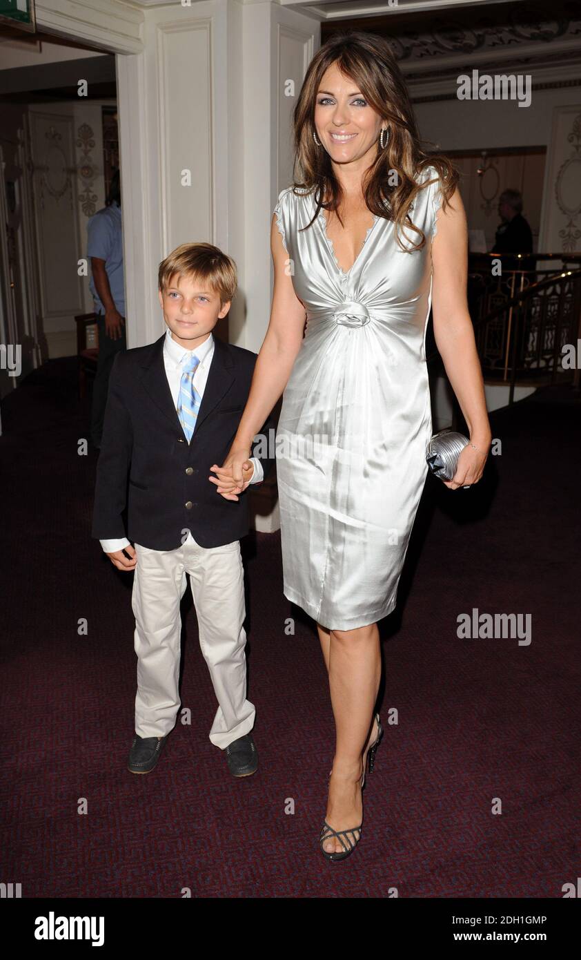 Elizabeth Hurley and son Damian arriving at YOTA's sponsored launch of ...