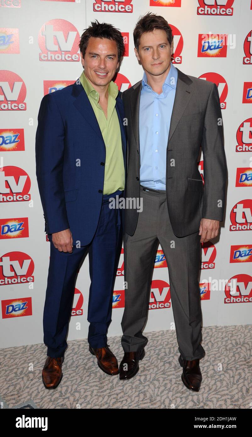 John Barrowman (left) and Scott Gill arriving at The TV Choice Awards ...