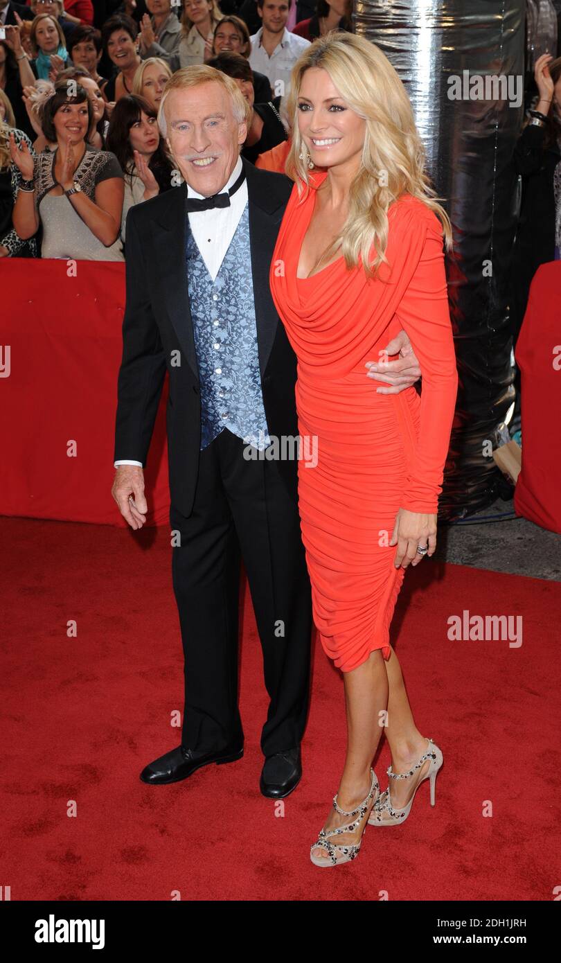 Bruce Forsyth and Tess Daly arriving at the BBC Studios for the launch ...