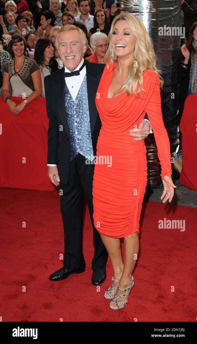 Bruce Forsyth and Tess Daly arriving at the BBC Studios for the launch ...