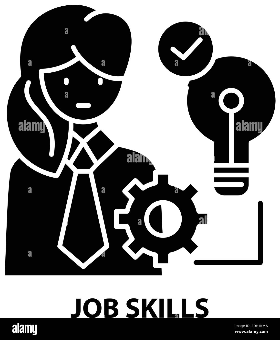 job skills icon, black vector sign with editable strokes, concept illustration Stock Vector ...
