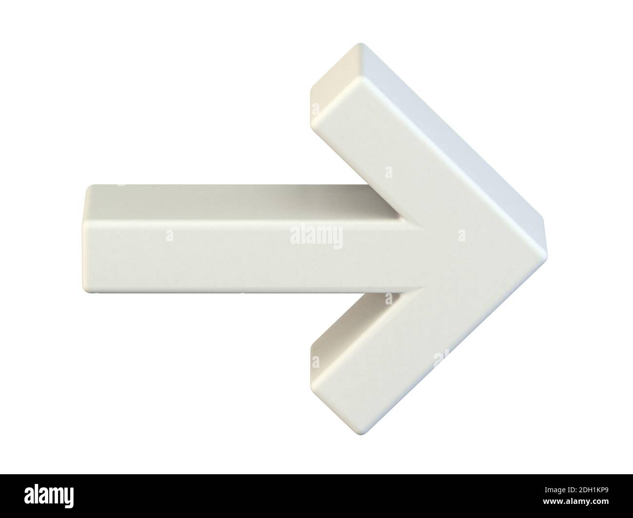 Simple white right arrow icon 3D Stock Photo - Alamy