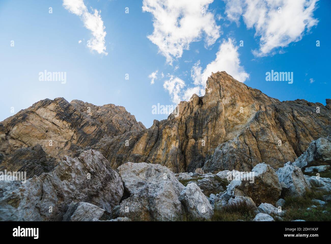 Beautiful rocky cliffs in the Dolomites, Italy, Europe. Famous ...