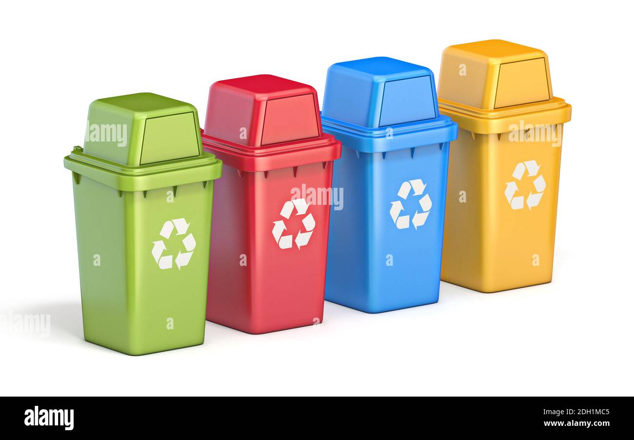 Metal waste separation bins Cut Out Stock Images & Pictures - Alamy
