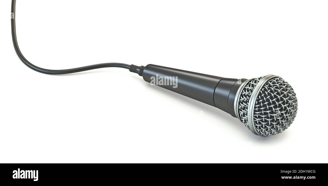 Microphone with cable 3D Stock Photo - Alamy