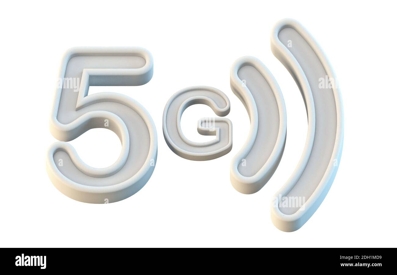 White 5G icon 3D Stock Photo - Alamy