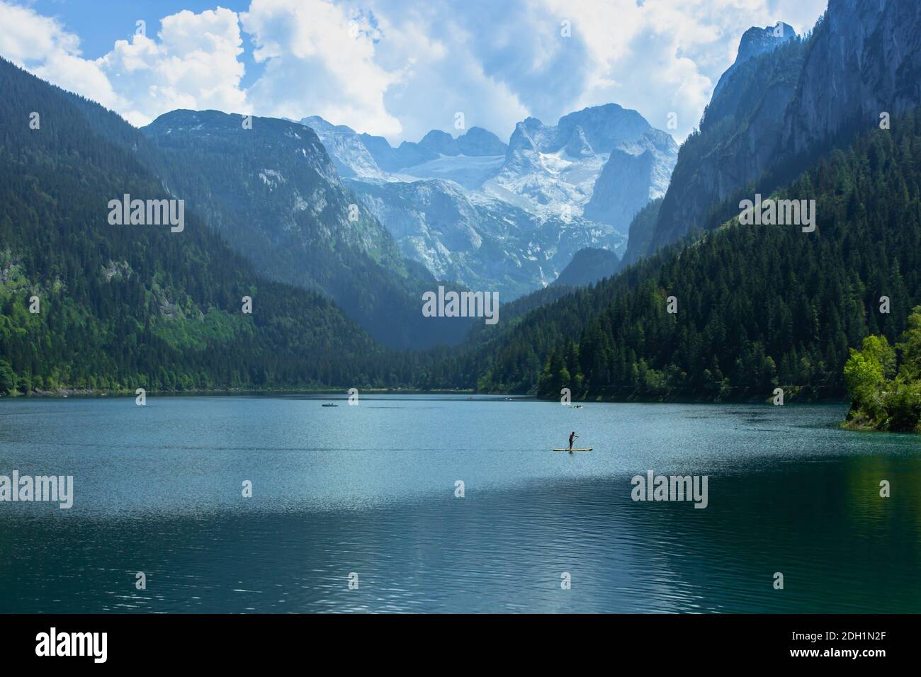 View of majestic mountains and lake.Nature getaway.Turquoise water of ...