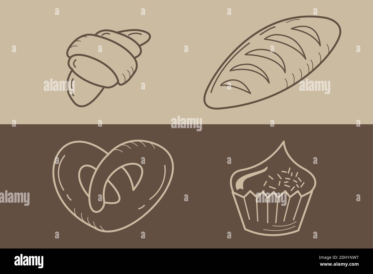 Pretzel pastry on cake Stock Vector Images - Alamy