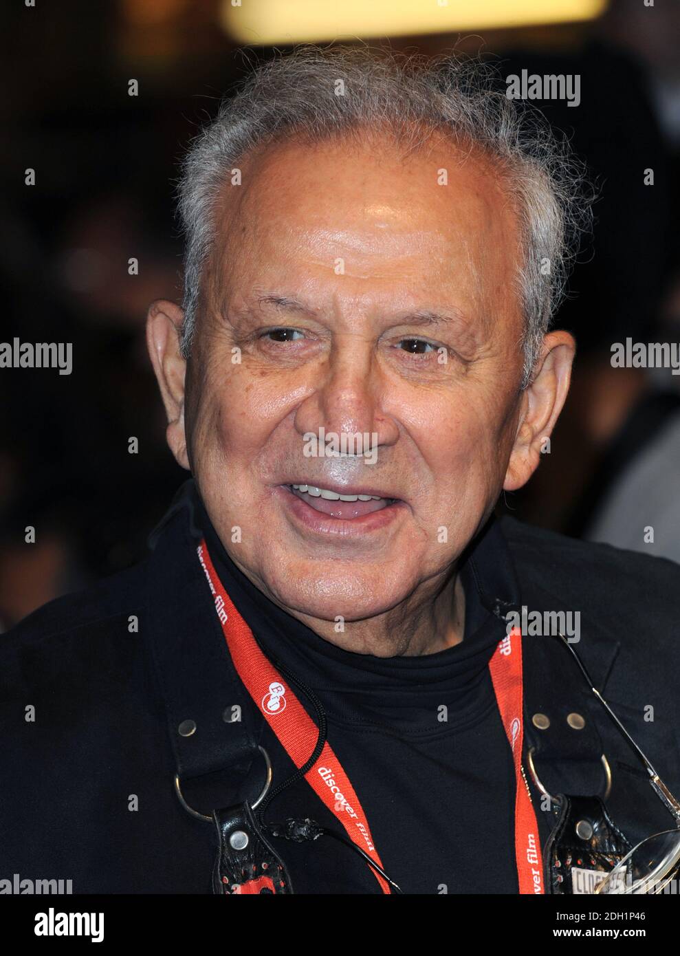Ron Galella arriving at the London Film Festival Premiere of Conviction ...