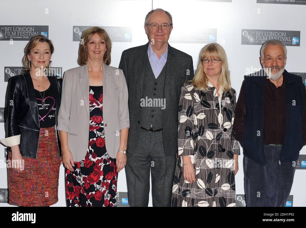 Lesley Manville, Ruth Sheen, Jim Broadbent and Mike Leigh at the London ...