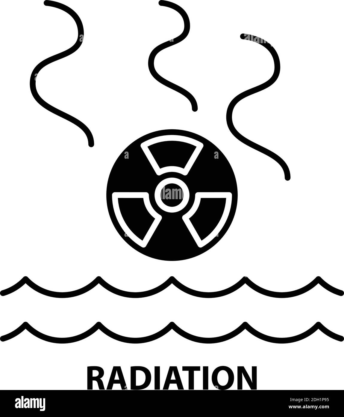 radiation icon, black vector sign with editable strokes, concept ...