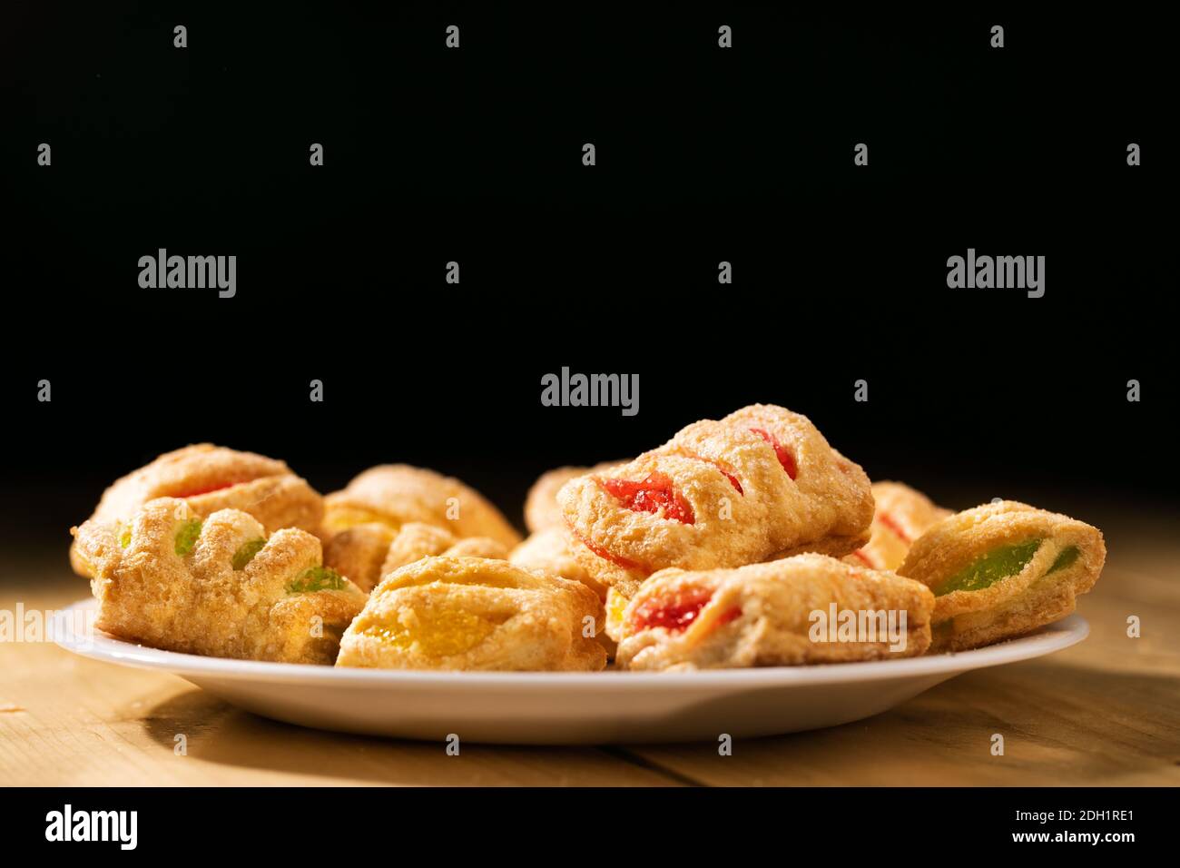 Puff pastry cookies with jam Stock Photo - Alamy