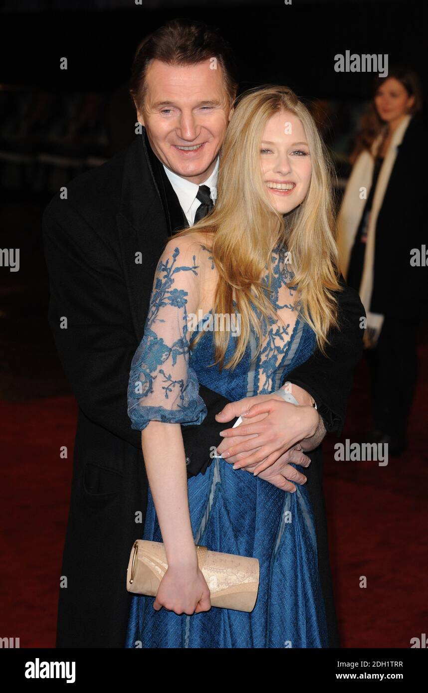 Actor Liam Neeson and Laura Brent arriving for the Royal Premiere of ...