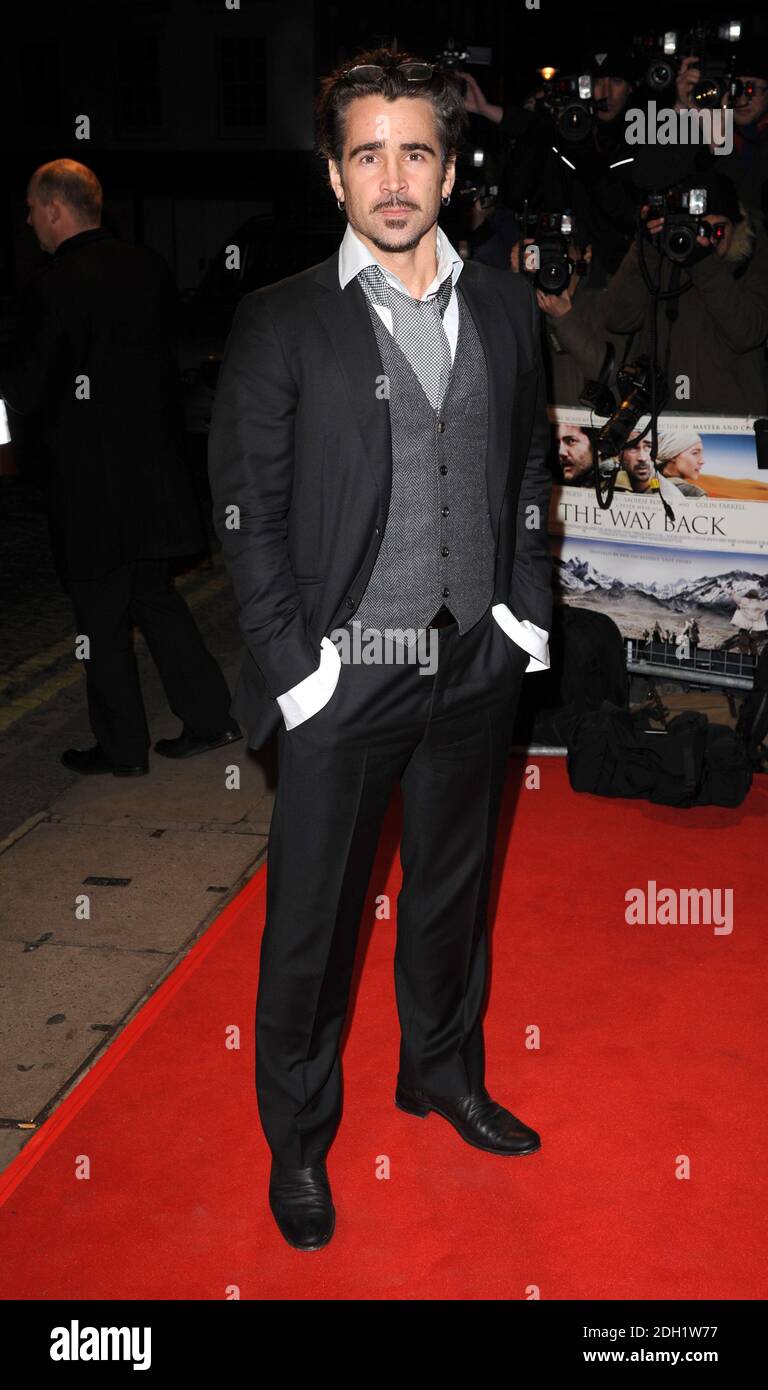 Colin Farrell arriving at the UK Premiere of The Way Back, Curzon ...
