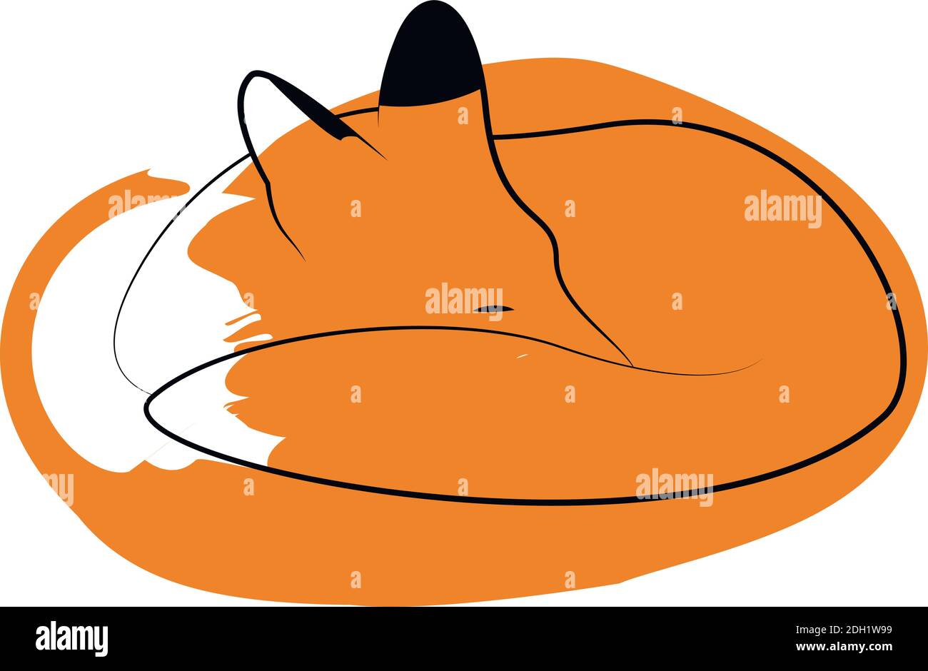 Cute sleepy fox with paint spot logo vector isolated on white ...