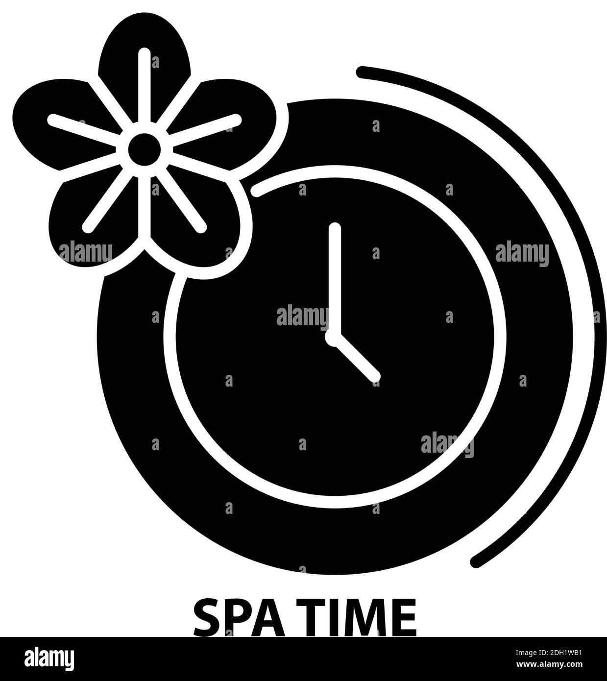 spa time icon, black vector sign with editable strokes, concept ...