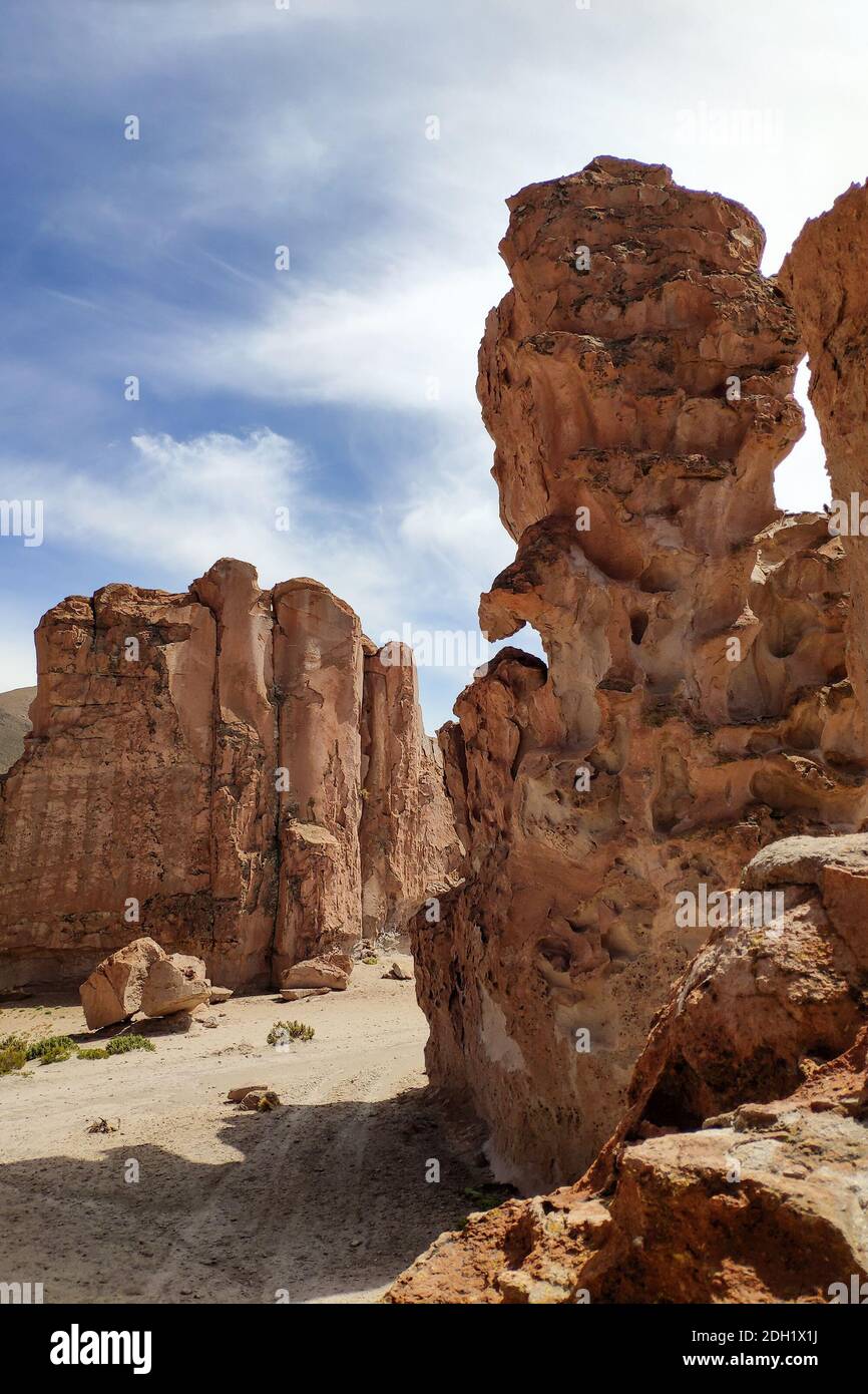 Rock formations in the Eduardo Avaroa Andean Fauna National Reserve in ...