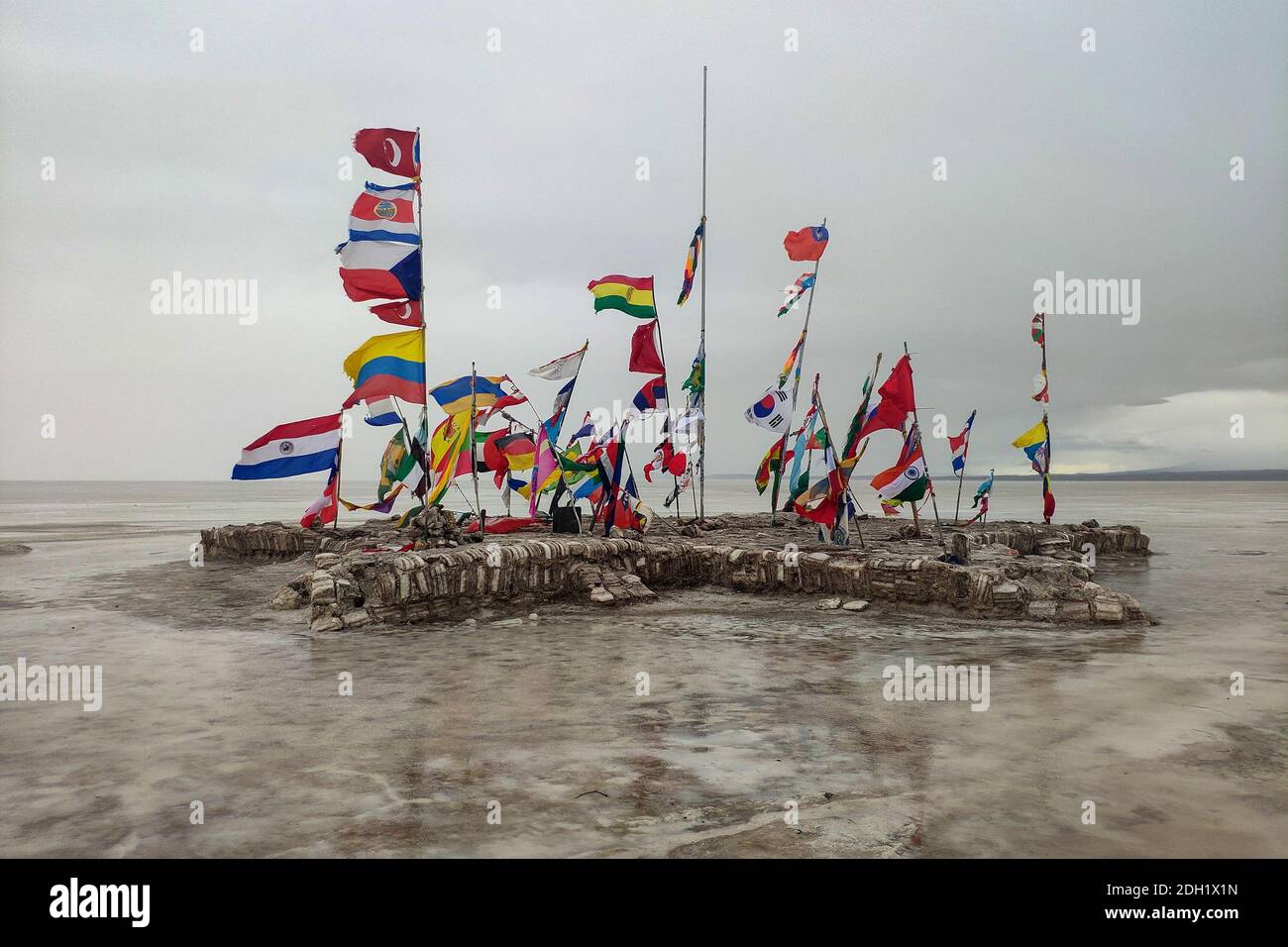 Colorful Flags From All Over the World at Uyuni Salt Flats, Bolivia ...