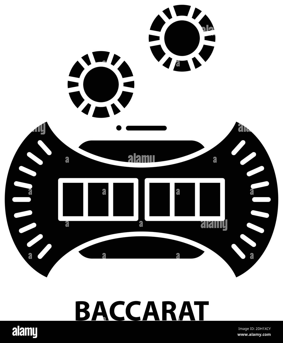 baccarat icon, black vector sign with editable strokes, concept ...