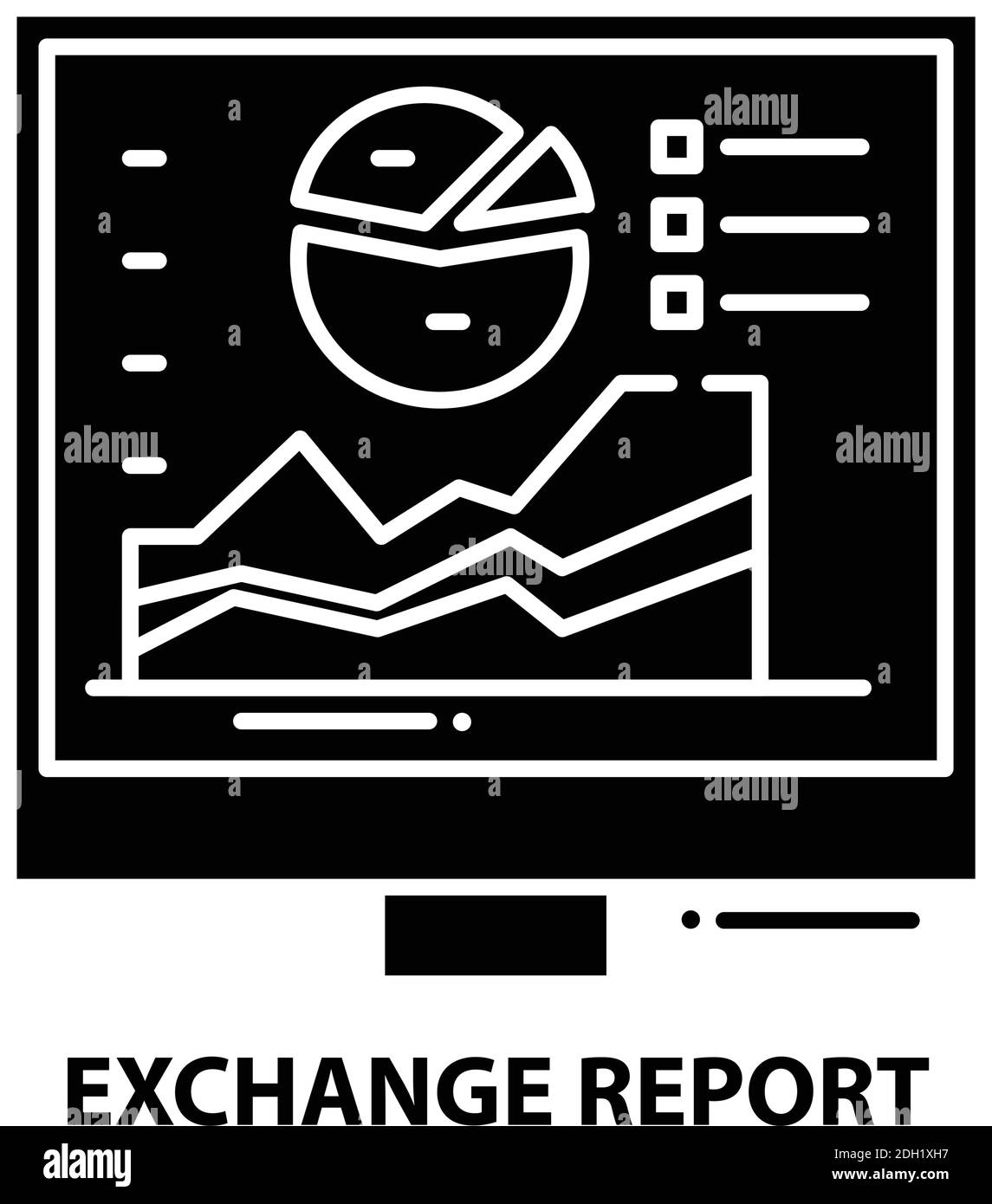 exchange report icon, black vector sign with editable strokes, concept ...