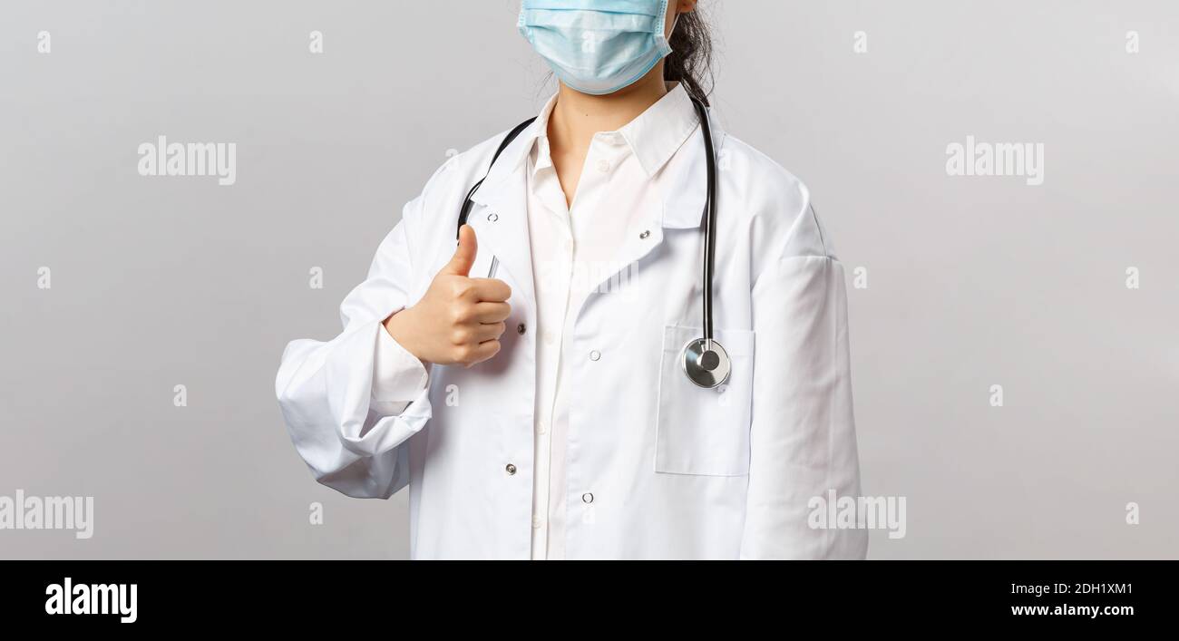 Covid19, coronavirus, healthcare and doctors concept. Young determined ...