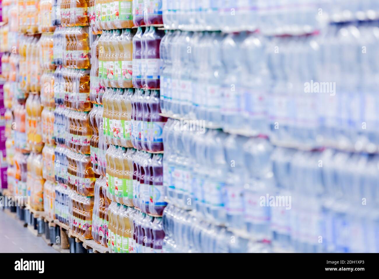 Essen, Germany. 09th Dec, 2020. Reusable plastic bottles are on pallets ...