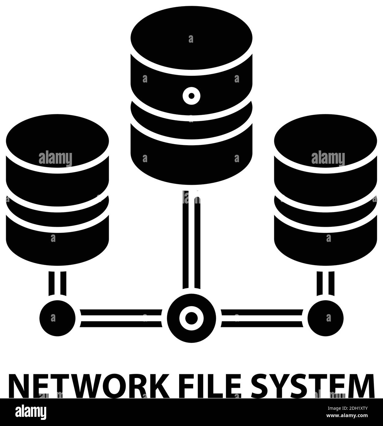 network file system symbol icon, black vector sign with editable ...